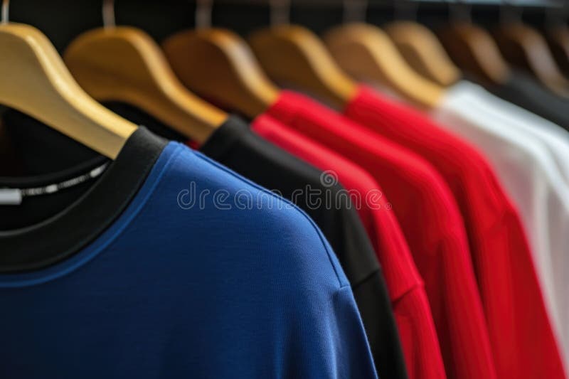 Clothing Store Display, Various Shirts in Different Colors and Patterns ...