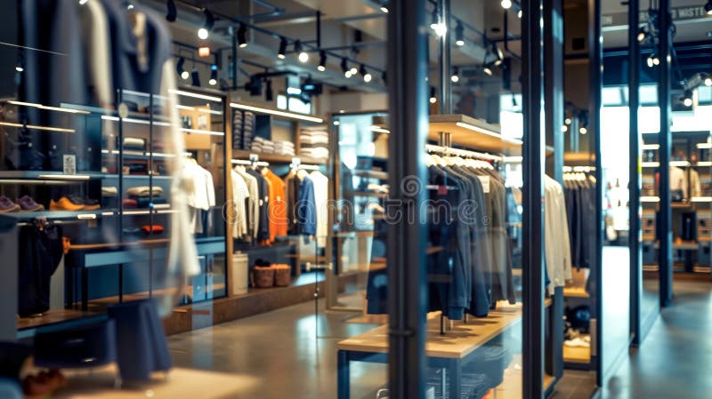 A Clothing Store Filled with Lots of Clothes on Display Stock Photo ...