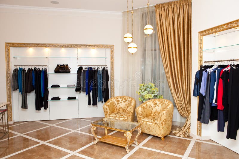 Clothing store interior stock photo. Image of shopping - 18001892