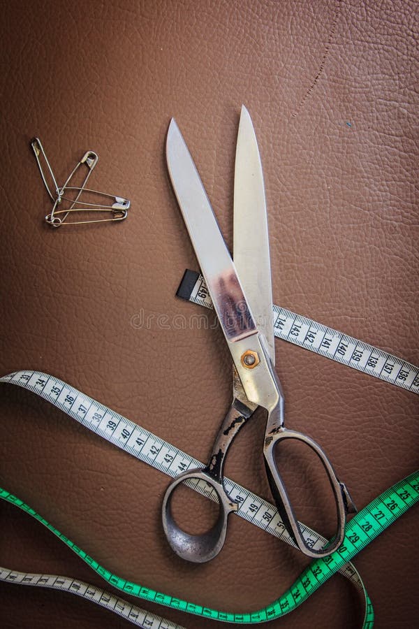 Clothing Accessories,thread, Scissors and Measuring Tape Stock Image ...