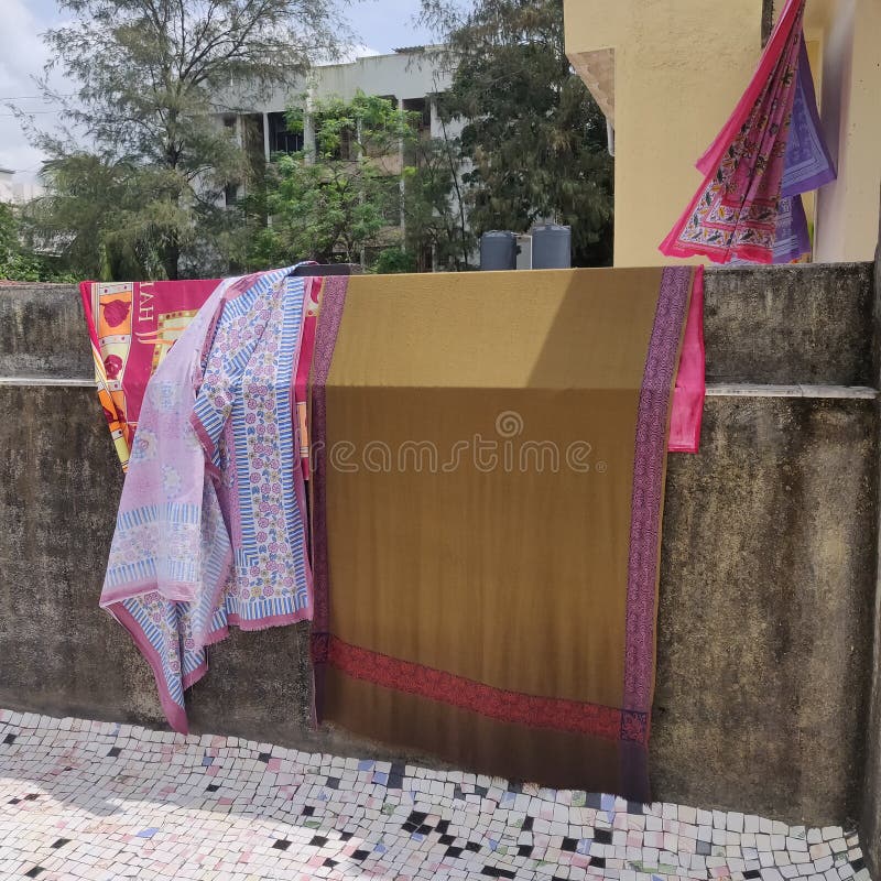 Cloths Getting Dry in the Heat of the Sun Stock Image - Image of heat ...