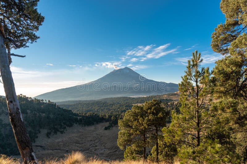 Cloud Above Active Volcano in Mexico Stock Image - Image of mountain ...