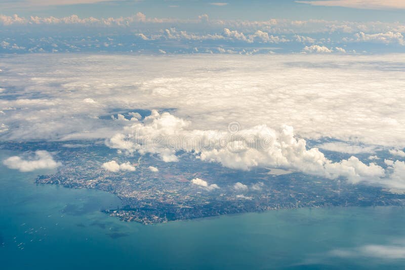 Cloud Above Island and Sea from Aerial View Stock Image - Image of blue ...