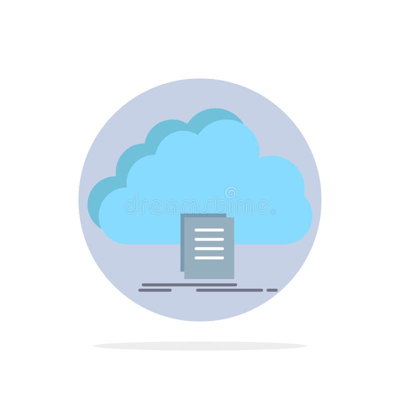 Cloud, Access, Document, File, Download Flat Color Icon Vector Stock ...