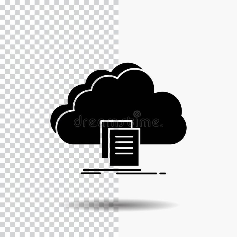 Cloud, Access, Document, File, Download Glyph Icon on Transparent ...