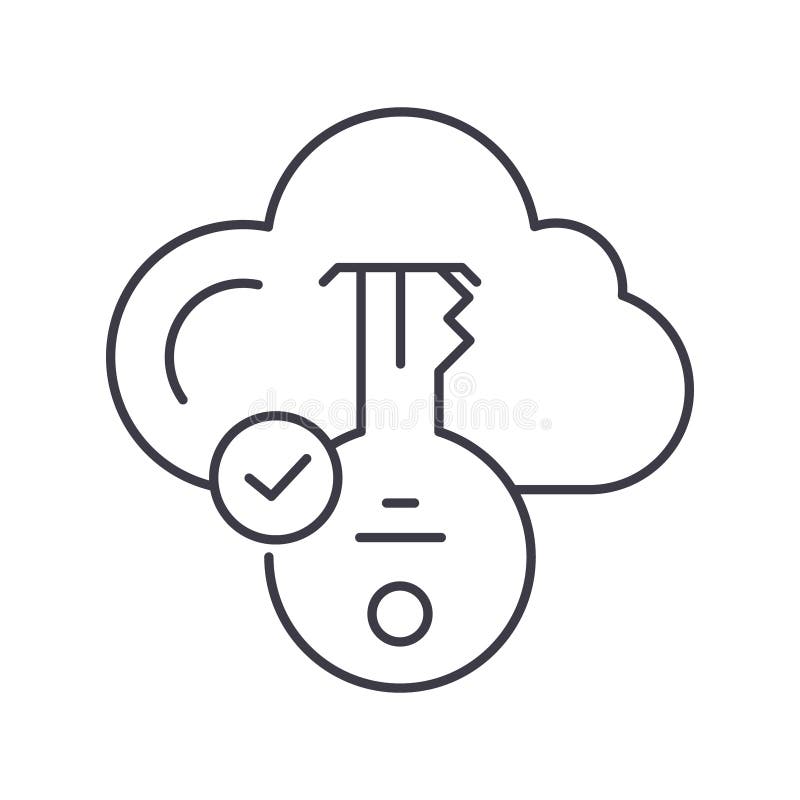 Cloud Access Icon, Linear Isolated Illustration, Thin Line Vector, Web ...