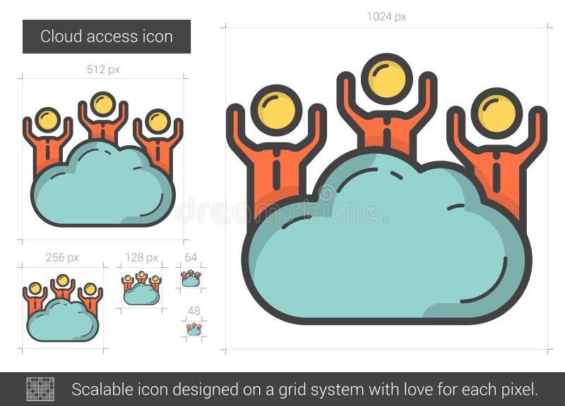 Cloud access line icon. stock vector. Illustration of business - 85939256