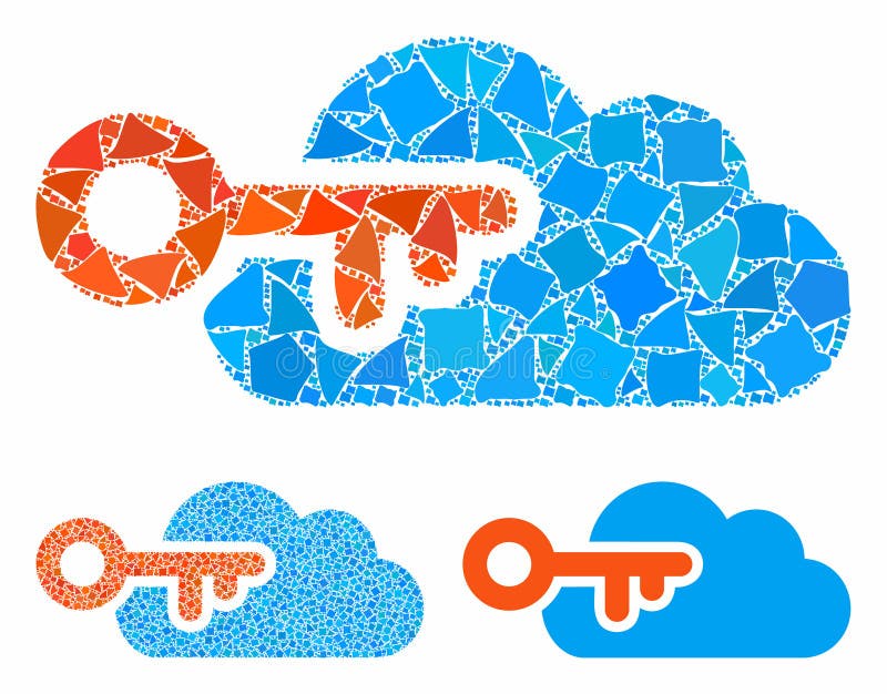 Cloud Access Mosaic Icon of Rough Elements Stock Vector - Illustration ...