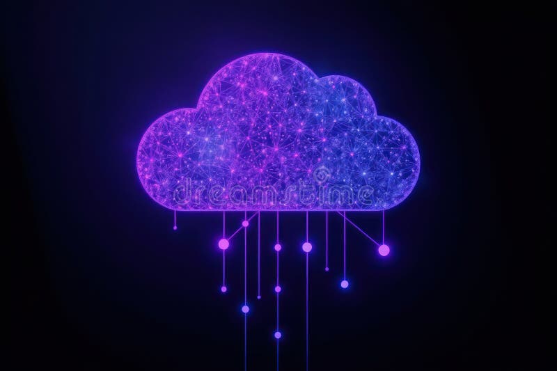 Cloud AI Network. Connected System. Artificial Intelligence, Data Technology, Global. Digital ...