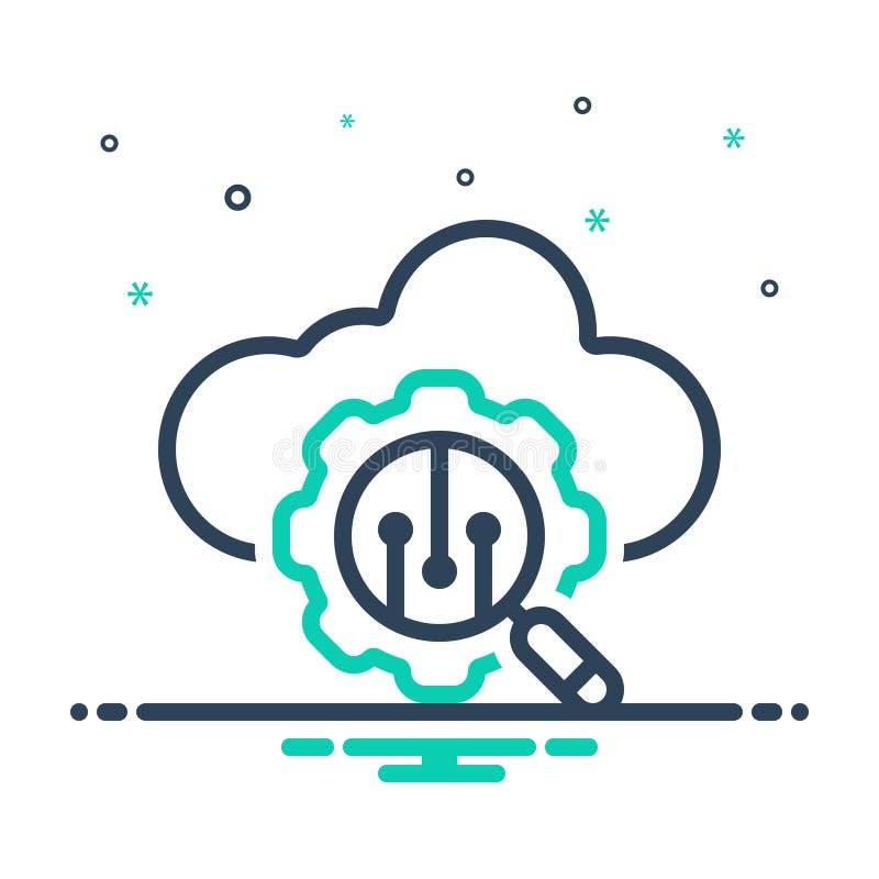 Mix Icon for Cloud Analysis, Software and Storage Stock Illustration ...