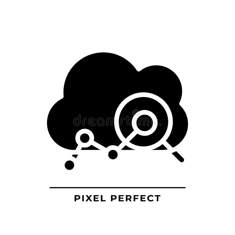 Cloud Analytics Vector Outline Icon Design Illustration. Stock Vector ...