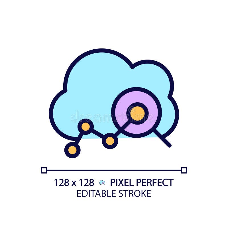 Cloud Analytics Pixel Perfect RGB Color Icon Stock Vector ...