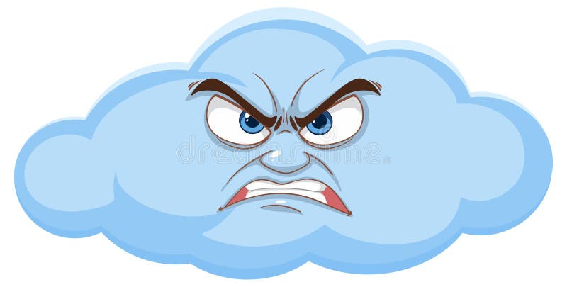 A cloud with an angry stock vector. Illustration of character - 326193888