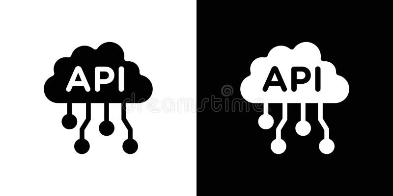 Cloud API Icon Logo Set Vector Stock Vector - Illustration of internet ...