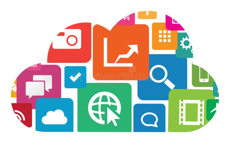 Cloud App stock vector. Illustration of green, bubble - 36334465