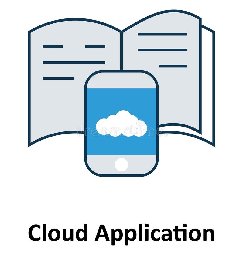 Cloud Application Isolated and Vector Icon for Technology Stock Vector ...