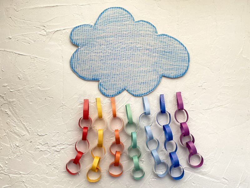 Cloud Application Made of Paper and Cardboard, Kids DIY Stock Image ...