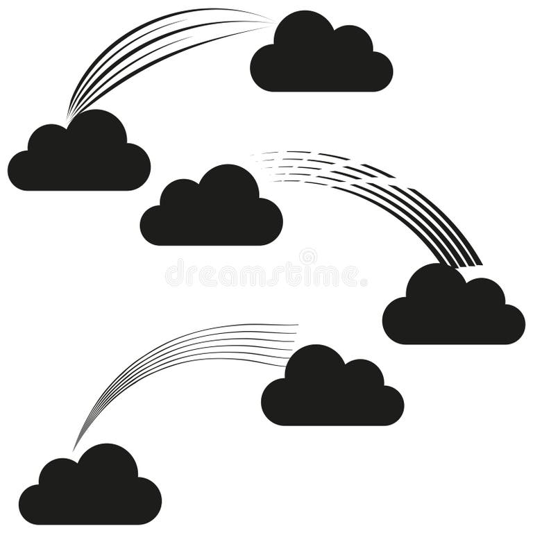 Cloud Arc Pattern. Abstract Curved Lines. Dynamic Weather Shape. Black ...