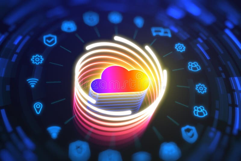 Cloud Architecture Platform. Stock Illustration - Illustration of ...