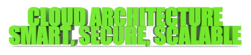 Cloud Architecture Smart Secure Scalable, 3d Text Stock Illustration ...