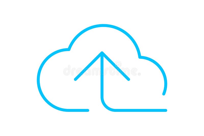 Cloud and Arrow Symbol for Icon with Line Thin, Simple Line Arrow Up ...