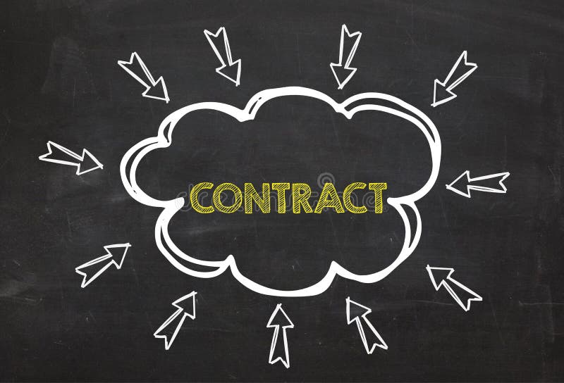 Cloud and Arrow with Text Contract. Contract Information Concept on ...
