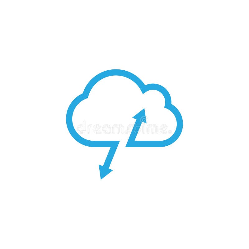 Cloud with Arrow Vector Icon Stock Vector - Illustration of computer ...