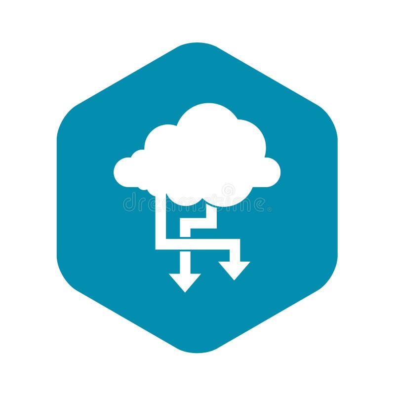 Cloud and Arrows Icon, Simple Style Stock Vector - Illustration of ...