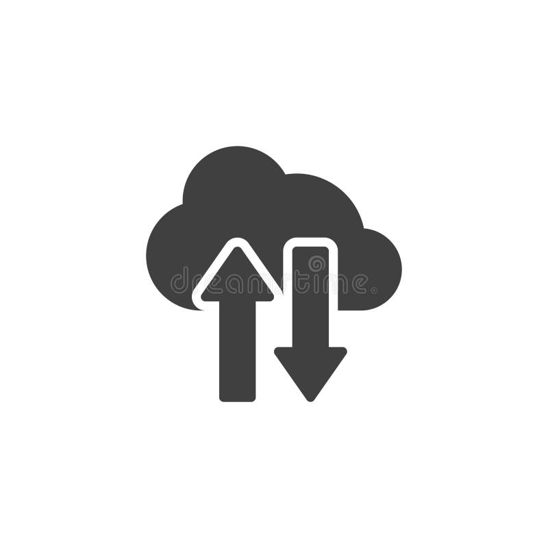 Cloud with Arrows Vector Icon Stock Vector - Illustration of pictogram ...