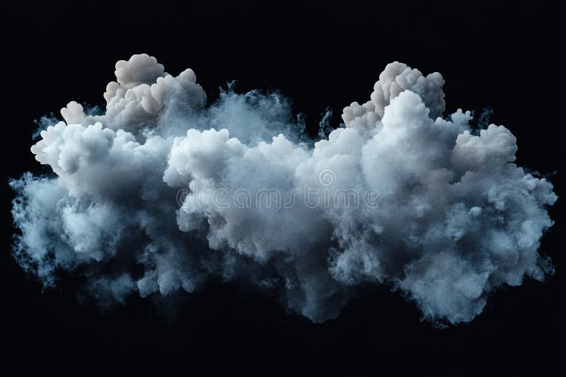 Cloud As Scattered, Single and Vaporous, on Black Background Stock ...