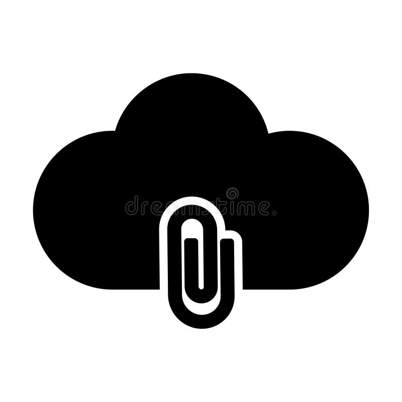 Cloud Attachment Icon stock vector. Illustration of sign - 243635055