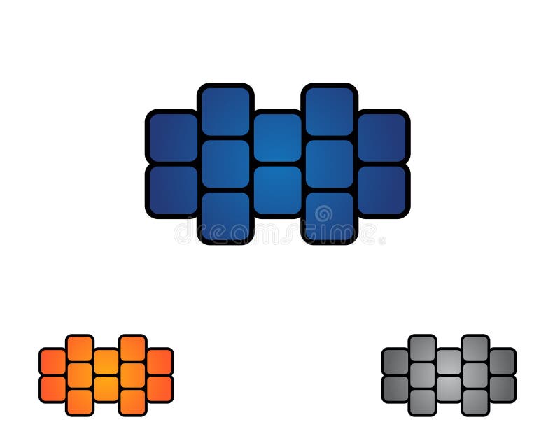 Square Brick Cloud Building Logo Template Stock Vector - Illustration ...