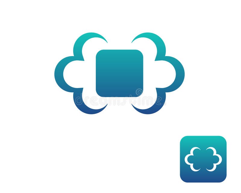 Cloud Square 1 Logo Icon Template Stock Vector - Illustration of ...