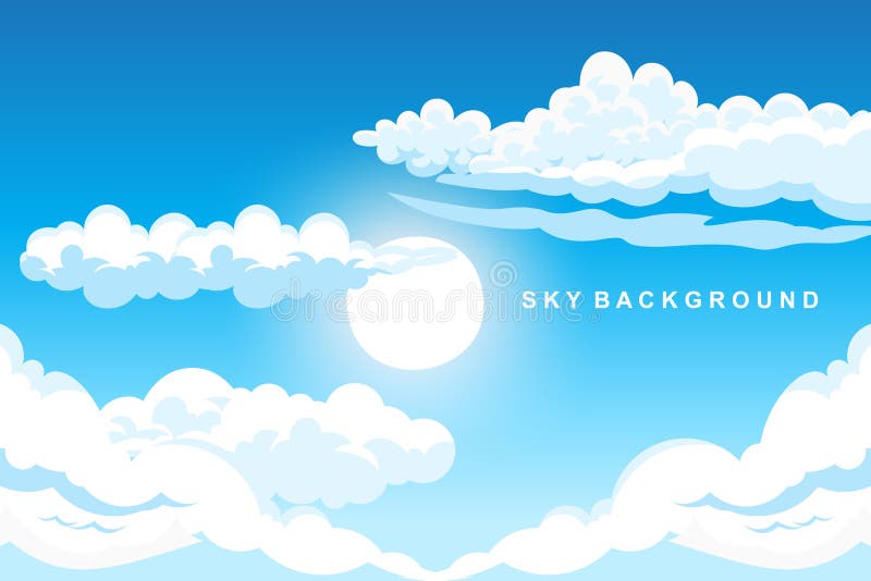 Cloud Background Design, Sky Landscape Illustration, Decoration Vector ...