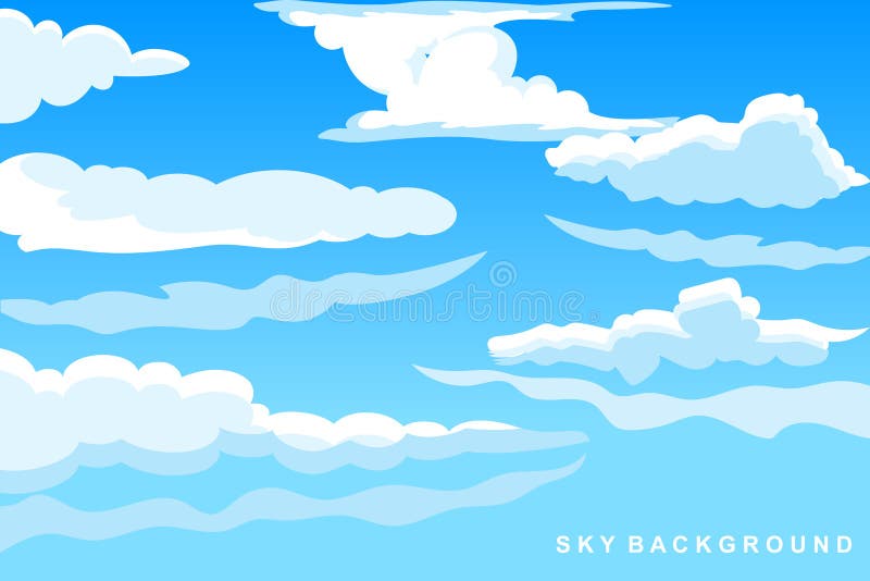 Cloud Background Design, Sky Landscape Illustration, Decoration Vector ...