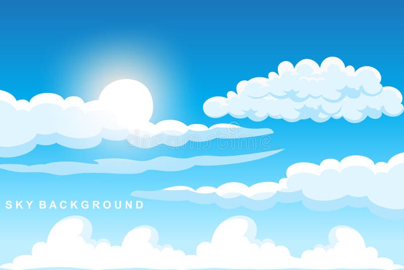 Cloud Background Design, Sky Landscape Illustration, Decoration Vector ...