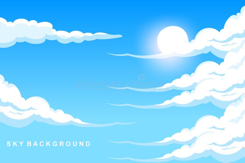 Cloud Background Design, Sky Landscape Illustration, Decoration Vector ...