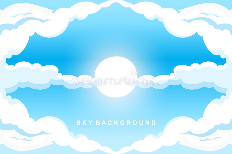 Cloud Background Design, Sky Landscape Illustration, Decoration Vector ...