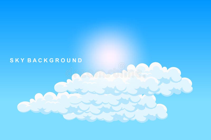 Cloud Background Design, Sky Landscape Illustration, Decoration Vector ...