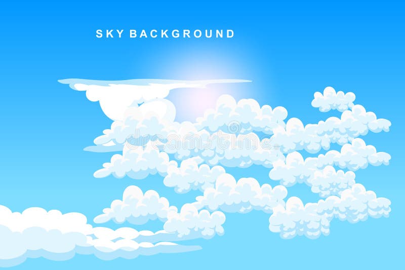 Cloud Background Design, Sky Landscape Illustration, Decoration Vector ...