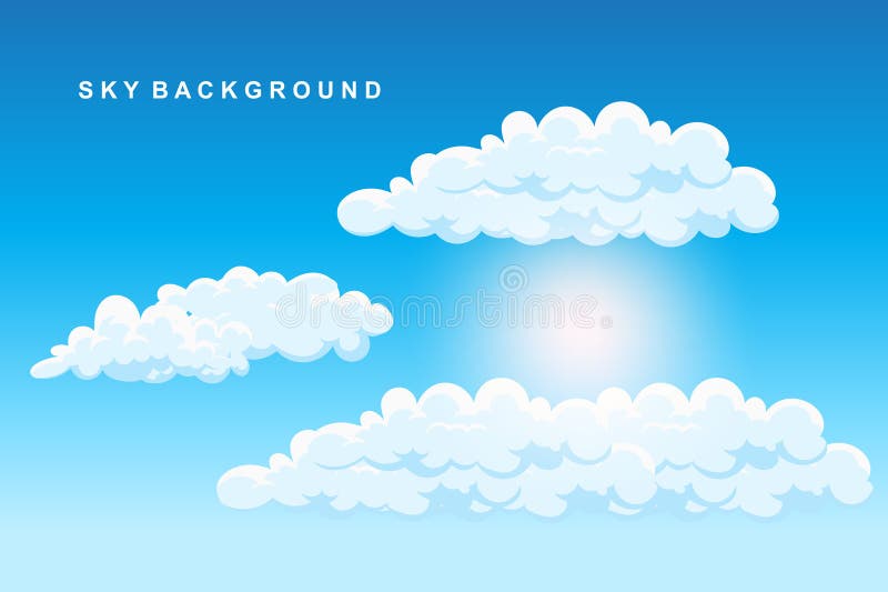 Cloud Background Design, Sky Landscape Illustration, Decoration Vector ...