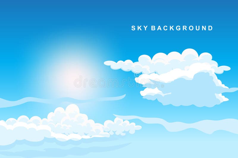 Cloud Background Design, Sky Landscape Illustration, Decoration Vector ...