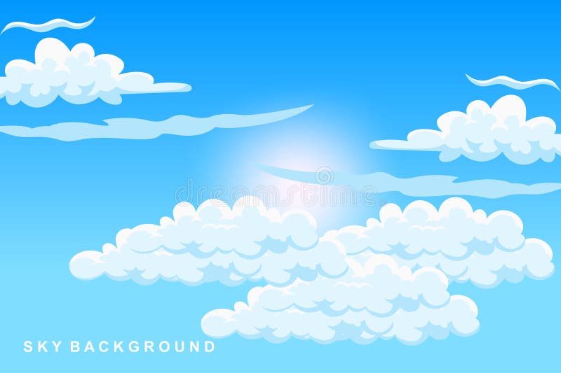 Cloud Background Design, Sky Landscape Illustration, Decoration Vector ...
