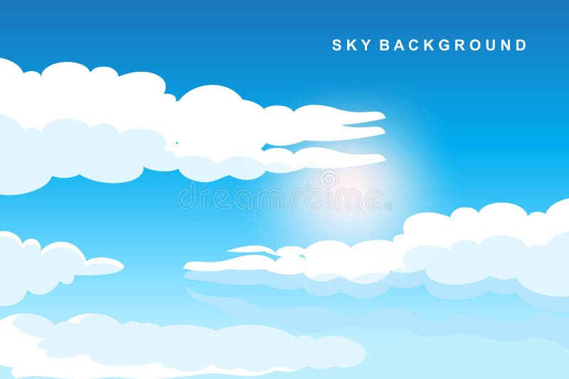 Cloud Background Design, Sky Landscape Illustration, Decoration Vector ...