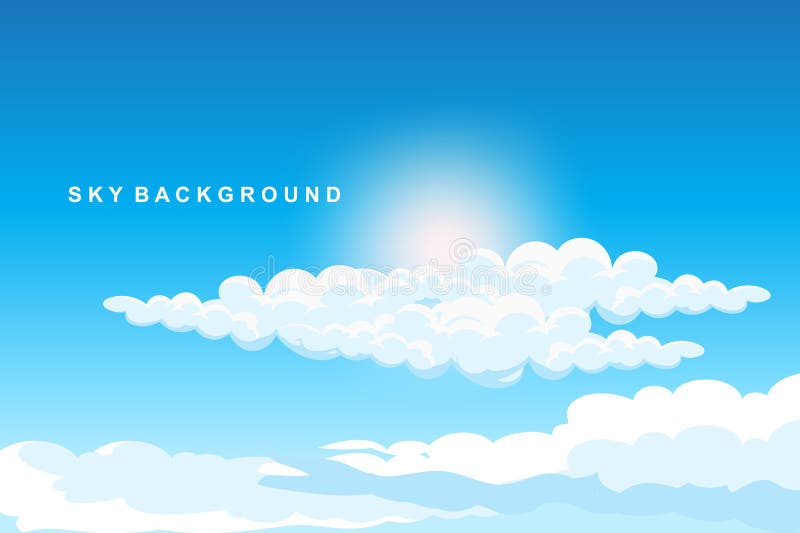 Cloud Background Design, Sky Landscape Illustration, Decoration Vector ...