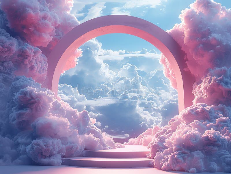 Cloud Background Podium Blue 3d Product Sky White Display Platform ...