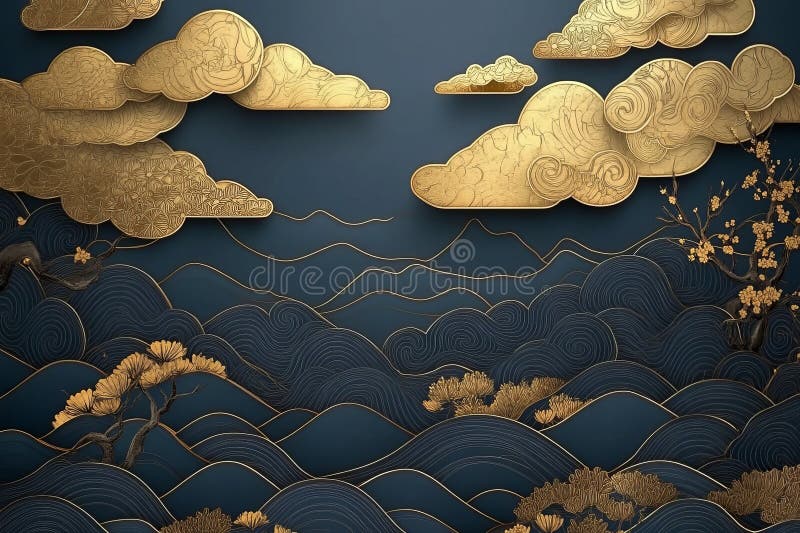 Cloud Background Seamless Chinese Oriental Pattern Modern Style Stock ...