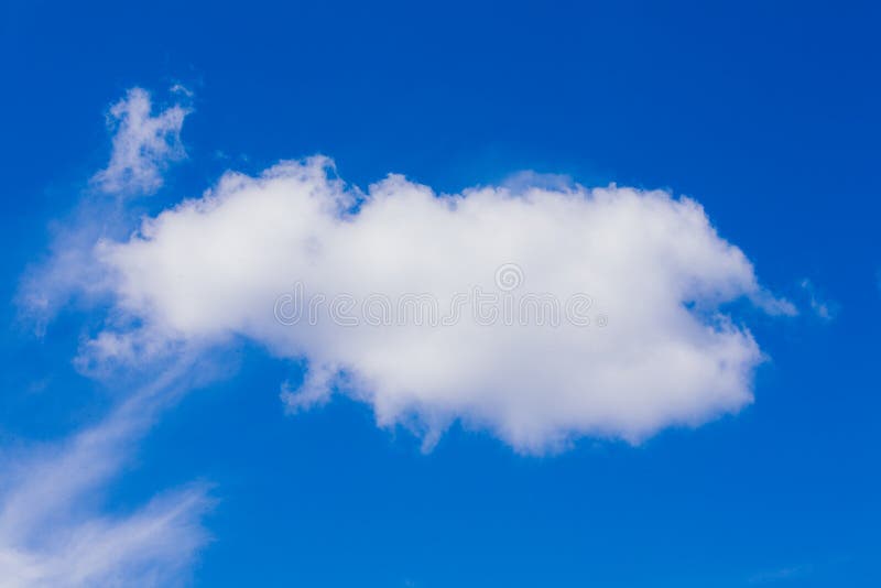 Beautiful Blue Sky with Single Cloud Background Stock Photo - Image of ...