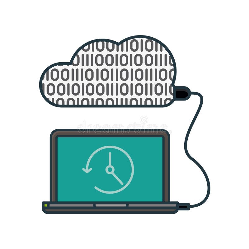 Cloud Backup from Laptop Computer Islolated Vector Illustration Stock ...