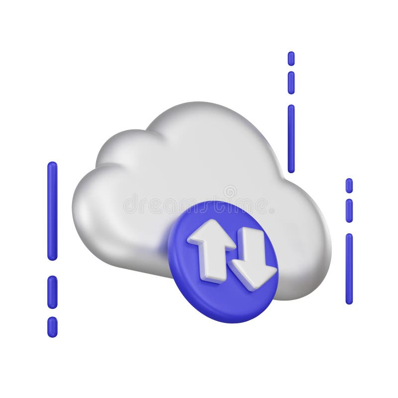 Cloud Backup and Restore 3d Icon Stock Image - Illustration of network ...